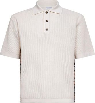 Burberry Homme, Tops, Beige, Taille: XL Polo Textur&eacute; en Tricot