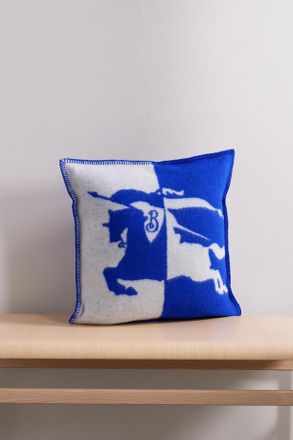 Burberry Kissen Aus Wolle In Jacquard-strick - Blau