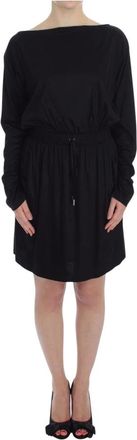 Versace Jeans Couture Femme, Robes, Noir, Taille: 38 FR Robe Trap&egrave;ze Courte en Soie Modal