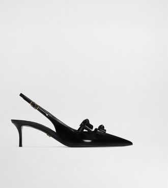 Dolce & Gabbana Slingback Aus Kalbsleder - Frau Collection Schwarz Leder 40.5