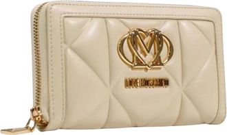 Love Moschino Femme, Accessoires, Beige, Taille: ONE Size Matelass&eacute; Zip Wallet