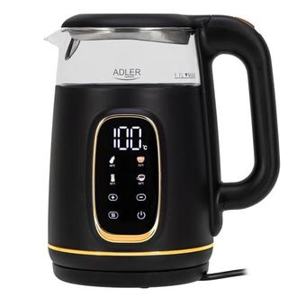 Adler Europe Adler bouilloire electrique avec temperature reglable - 1,7 L - &eacute;cran LED et panneau tactile - 5 programmes de temp&eacute;rature - fonction maintien au chau