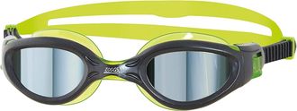 Zoggs Unisex Jugend Phantom Elite Schwimmbrille, Schwimmbrille, Geschützmetall/Grün/Spiegel, 6-14 Jahre