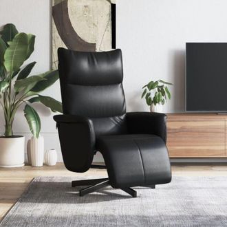 vidaXL Relaxsessel mit Fu&szlig;teil Schwarz Kunstleder Vidaxl