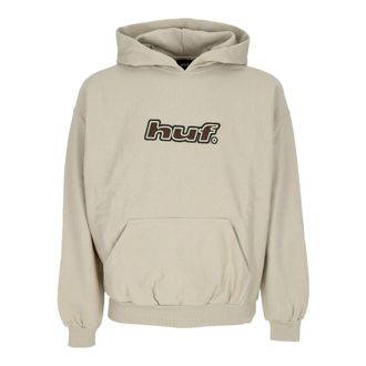 HUF Logo Applique Kapuzen-Fleece-Sweatshirt - - Sweatshirts & Hoodies - Herren - Beige - M