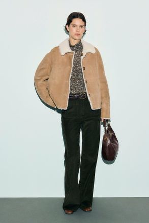 Gerard Darel Jean flare en velours &agrave; c&ocirc;tes - MAEL - Vert Kaki