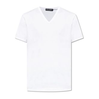 Dolce & Gabbana V-Ausschnitt T-Shirt - - Tops - Herren - Wei&szlig; - 3XL