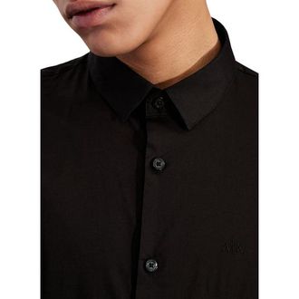 A|X Armani Exchange Chemise col classique en coton m&eacute;lang&eacute;