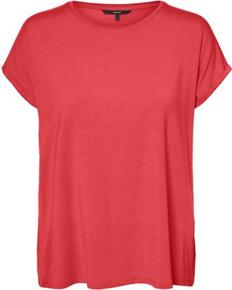 Vero Moda CURVE Damen VMAYA Plain SS TOP GA NOOS Curve T-Shirt, Cayenne, M