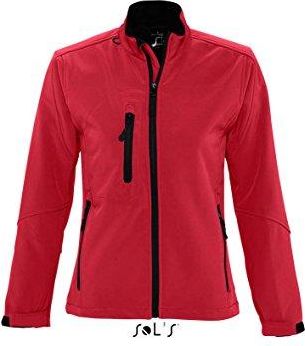 SOLS SolS Relax - Softshell Femme - Veste zippée à Manches Longues imperméable et Respirante - Rouge Piment - S