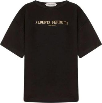 Alberta Ferretti Femme, Tops, Noir, Taille: 36 FR Boxy T-Shirt