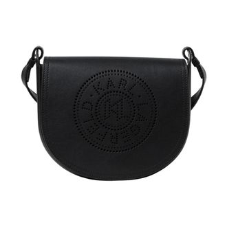 Karl Lagerfeld Femme, Sacs, Noir, Taille: ONE Size Sac bandoulière demi-lune perforé