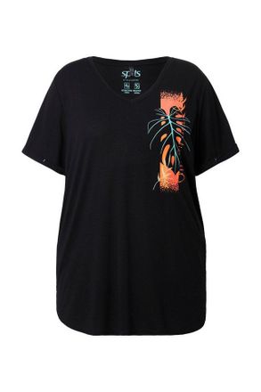 Ulla Popken T-Shirt Shirt V-Ausschnitt Halbarm