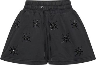 John Richmond Femme, Shorts, Noir, Taille: 36 FR Shorts avec D&eacute;tails Appliqu&eacute;s et Taille &Eacute;lastique