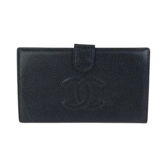 Chanel Pre-owned Vintage Caviar Skin Long Wallet - - Pre-owned - Damen - Schwarzk - ONE SIZE