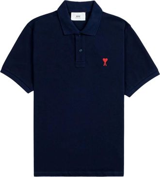 Ami Homme, Tops, Bleu, Taille: L Polo Coeur Classique Bleu