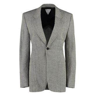 Bottega Veneta Seidenmischung Blazer mit Reverskragen - - Jackets - Damen - Grau - XS