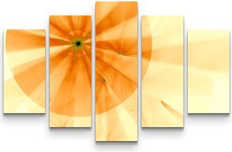 Paul Sinus Art Abstraktes Bild - Fokus orange + zitronengelbe Streifen41 teiliges Wandbild auf Leinwand (Gesamtmaß: 150x100cm)