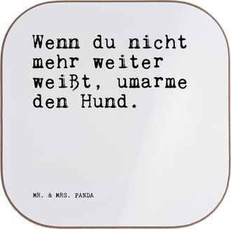 Mr. & Mrs. Panda Tischschoner Wenn du nicht mehr... - Geschenk, Untersetzer Tasse, Spruch, Zitat, für Gläser, Coaster, Tassenuntersetzer, Herrchen, gläseruntersetzer, 