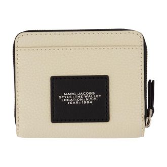 Marc Jacobs Womens The Mini Compact Wallet - Marc Jacobs Leather Ivory Cowhide Accessories