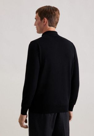 Seidensticker Polokragenpullover Schwarze Rose 1/1 Kragen Uni
