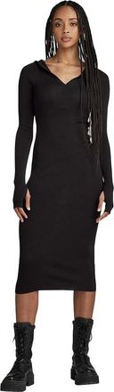 G-Star G-Star Damen Hooded Slim Knitted Kleid, Schwarz (dk black D23929-B692-6484), XS