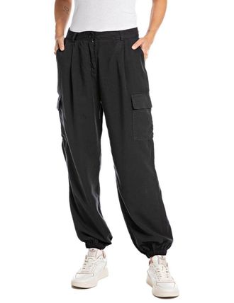 Replay Damen Stoffhose Baggy, Blackboard 998 (Schwarz), 31