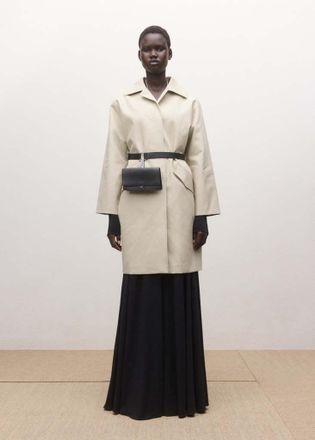 Mango Trench 100 % coton &agrave; poches gris clair/pastel - Femme - XS - MANGO