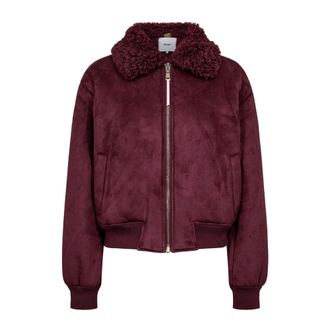 N&uuml;mph &Uuml;bergangsjacke Numito aus Kunstleder - - Jackets - Damen - Rot - M