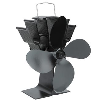 ZJchao HEEPDD Ventilator 150-650 &deg;F f&uuml;r eine Effiziente W&auml;rmezirkulation in H&auml;usern. W&auml;rmebetriebener 4-Blatt-Herdventilator aus Metall, Kamin, Hausrenovieru