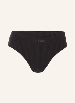Icebreaker Panty Mer Rib Lotus Mit Merinowolle schwarz