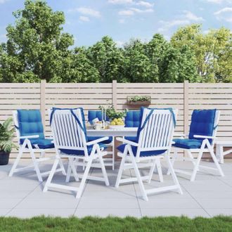 vidaXL Coussins de chaise &agrave; dossier bas lot de 6 bleu royal Vidaxl