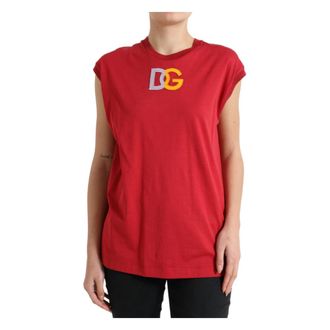 Dolce & Gabbana Femme, Tops, Rouge, Taille: 36 FR T-Chemises