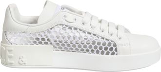 Dolce & Gabbana Wei&szlig;e Sneakers mit Netz-Eins&auml;tzen im Low-Top-Stil