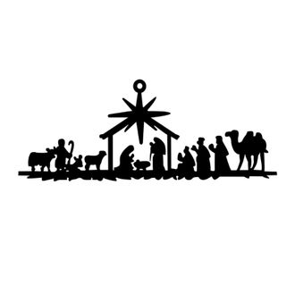 Generico Rustikales Wandschild f&uuml;r Weihnachtskrippe - Krippen-Set aus Metall, Weihnachtsdekoration f&uuml;r den Innenbereich, zur saisonalen Dekoration des Hauses, 