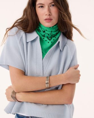 Kujten Polo femme cachemire manches courtes - Pull Aenor