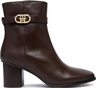 Tommy Hilfiger Stiefeletten Th Strap Leather Block Heel Boot FW0FW09488 Braun