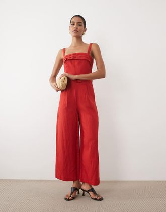 Mango Combinaison ceintur&eacute;e - Rouge