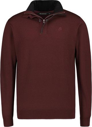Karl Lagerfeld Herren Pullover rot Merinowolle unifarben