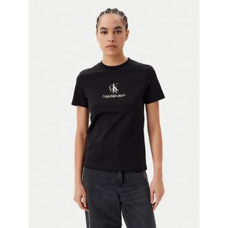Calvin Klein Jeans T-Shirt Shadow Graphic J20J225545 Schwarz Regular Fit