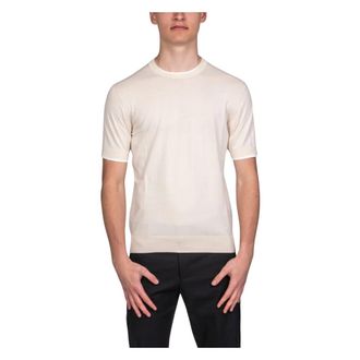 Paolo Pecora Homme, Pulls, Blanc, Taille: XL Pull Col Rond Blanc Crème