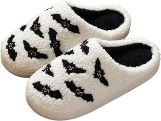 Generic Pantoufles dHalloween en forme de citrouille pour homme et femme, en peluche douce, chaude, effrayante, citrouille, fant&ocirc;me, maison, vacances, &agrave; enfil