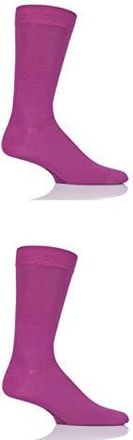 SockShop Homme et Femme Plaine et ray&eacute;s Colour Burst Chaussettes en bambou &agrave; coutures lisses Paquet de 2 Kiss From A Rose 41-46