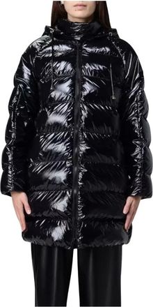 Pinko Pinko, Femme, Manteaux, Noir, Taille: 36 FR Veste &agrave; Capuche en Nylon Cristallis&eacute;