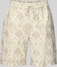 Bugatti Shorts aus Leinen-Mix im Allover-Look