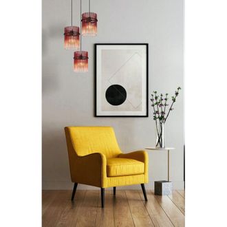 Globo Lighting Suspension lampe suspendue plafonnier salle &agrave; manger lumi&egrave;re gaz 3 lampes rouge