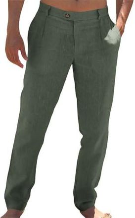 Generic Pantalon de sport long pour homme - &Eacute;t&eacute; fin - Pantalon de loisirs pour homme - Couleur unie - Pantalon long ample - Pantalon de jogging tendance - Cou