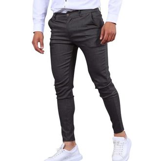 Generic Pantalon chino pour homme - Pantalon chino en tissu - Pantalon de costume pour homme - Pantalon tubulaire - Élégant - Business - Classique - Pantalon 