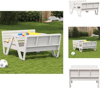 vidaXL Table de pique-nique pour enfants blanc bois massif de pin - Table De Pique-nique Enfant - Table Jardin Enfant - Mobilier Enfant Ext&eacute;rieur - Jeu