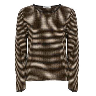 KANGRA Kaschmirwollpullover mit Polka-Dots - - Knitwear - Damen - Schwarzk - L